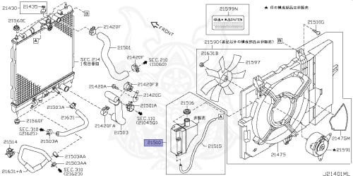 21710-AX000 - Nissan - Reservoir Tank Assembly, Radiator - Nengun ...