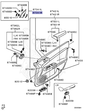 7221A224 - Mitsubishi - Trim, Fr Door Sash, Rh - Nengun Performance