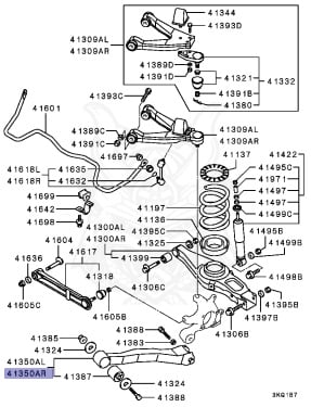 4125A010 - Mitsubishi - Arm Assy, Rr Susp Trailing, Rh - Nengun Performance