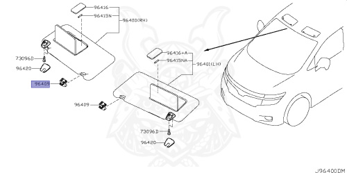 96409-1FA0A - Nissan - Sun Visor Holder - Nengun Performance
