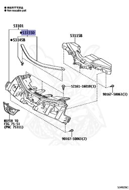 53397-28090 - Toyota - Seal, Radiator Grille, No.1 - Nengun Performance
