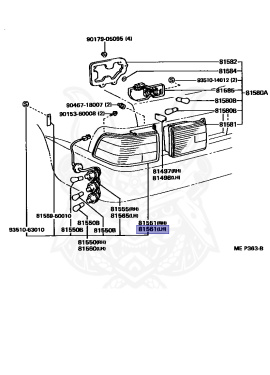 81561-50030 - Toyota - Lens, Rear Combination Lamp, Lh - Nengun Performance