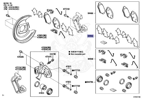 04946-47070 - Toyota - SHIM KIT, ANTI SQUEAL(FOR REAR DISC BRAKE ...
