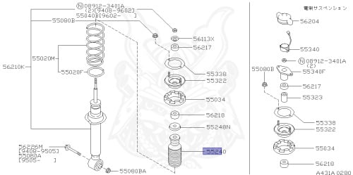 55240-0M015 - Nissan - BUMPER ASSEMBLY, REAR SUSPENSION - Nengun ...