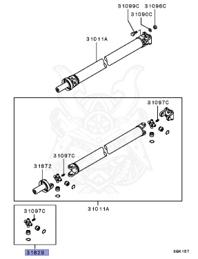 MR232151 - Mitsubishi - SPIDER KIT,PROPELLER SHAFT UNIVERSAL JOINT,RR ...