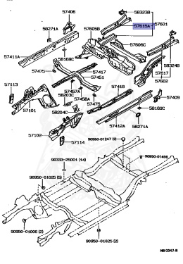 57615-12090 - Toyota - Member, Rear Floor Side, Rear Rh - Nengun ...