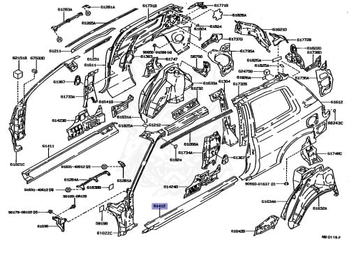61412-12430 - Toyota - PANEL, ROCKER, OUTER LH - Nengun Performance
