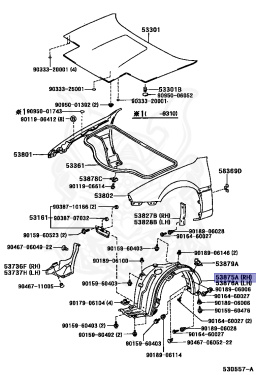 53805-17010 - Toyota - Liner, Front Fender, Rh - Nengun Performance