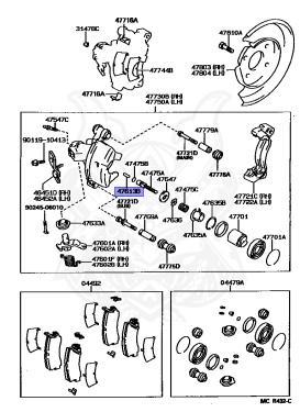47613-12020 - Toyota - STRUT, PARKING BRAKE (FOR REAR BRAKE) - Nengun ...