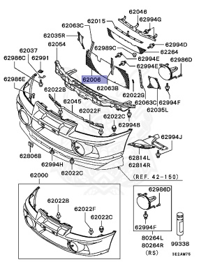 MR286248 - Mitsubishi - MESH, FR BUMPER, CTR - Nengun Performance