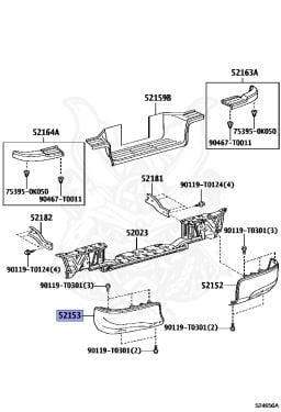 52152-0K060 - Toyota - BAR, REAR BUMPER, LH - Nengun Performance