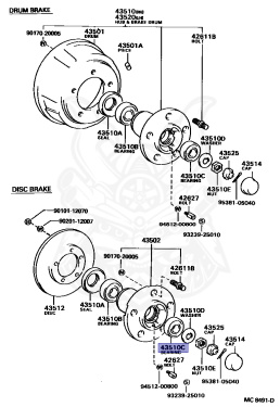 90368-28001 - Toyota - Bearing (for Front Axle Hub Outer Lh) - Nengun ...