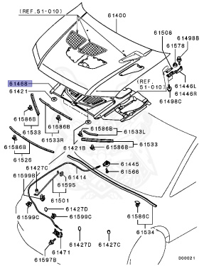 MR573339 - Mitsubishi - INSULATOR, HOOD - Nengun Performance