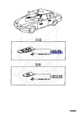 74232-22250 - Toyota - PANEL, FRONT ARMREST BASE, UPPER LH - Nengun ...