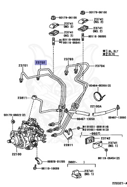 23702-54130 - Toyota - Pipe Sub-assy, Injection, No.2 - Nengun Performance