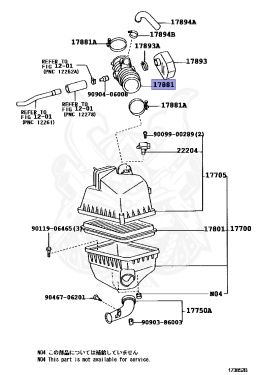 17881-20120 - Toyota - HOSE, AIR CLEANER, NO.1 - Nengun Performance