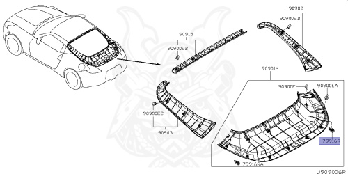 79916-1EA1A - Nissan - HOOK, REAR PARCEL SHELF - Nengun Performance