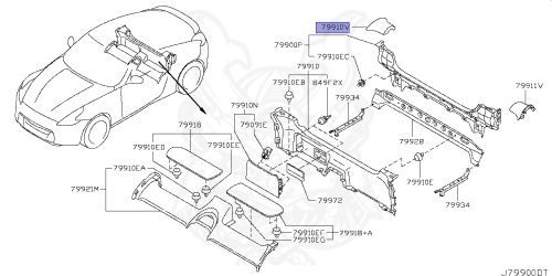 79911-1EA0A - Nissan - FINISHER, REAR PARCEL SHELF SIDE RH - Nengun ...