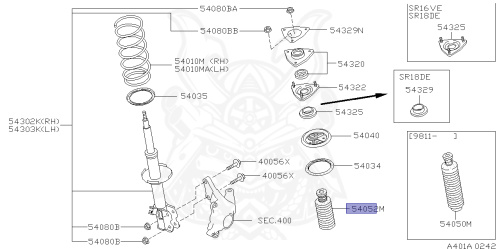 54052-0M010 - Nissan - BUMPER, FRONT SUSPENSION STRUT - Nengun Performance