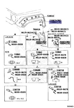 53088-60903 - Toyota - EXTENSION SUB-ASSY, FRONT WHEEL OPENING, LH ...
