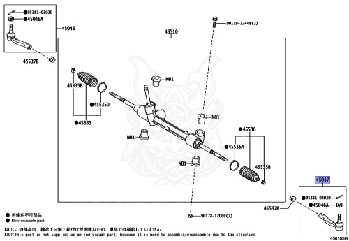 45047-59145 - Toyota - END SUB-ASSY, TIE ROD, LH - Nengun Performance