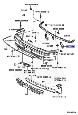 52124-30080 - Toyota - PLATE, FRONT BUMPER REINFORCEMENT, LH - Nengun ...