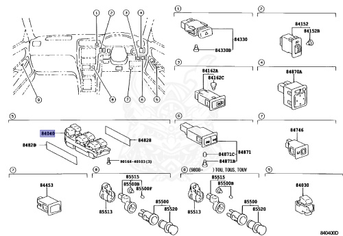 84040-22010 - Toyota - MASTER SWITCH ASSY, MULTIPLEX NETWORK - Nengun ...