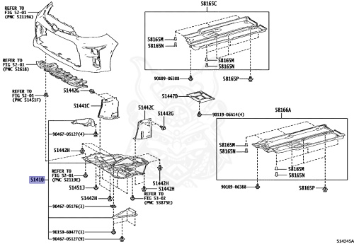 51410-52120 - Toyota - Engine Cooling Under Cover Guard Shield - Nengun ...