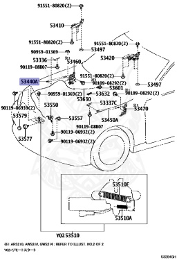 53440-30190 - Toyota - SUPPORT ASSY, HOOD, RH - Nengun Performance