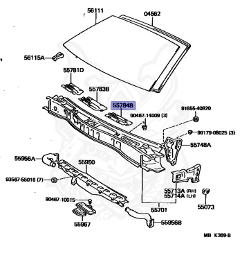 55784-14110 - Toyota - Louver, Cowl Top Ventilator, Center No.2 ...