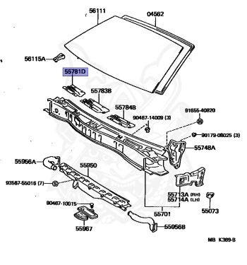 55781-14130 - Toyota - Louver, Cowl Top Ventilator, Rh - Nengun Performance