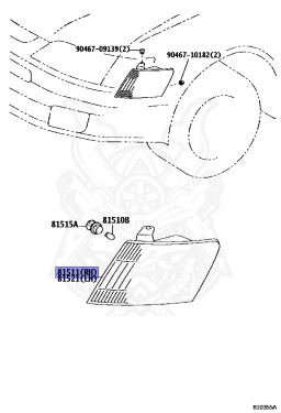 81511-12690 - Toyota - FRONT TURN SIGNAL LAMP LENS, RH - Nengun Performance