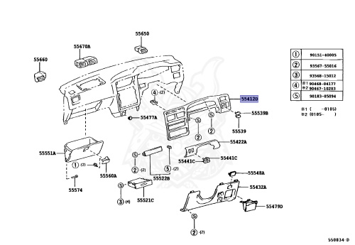 55412-20630 - Toyota - CENTER PANEL, INSTRUMENT CLUSTER - Nengun ...