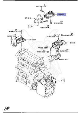 BP4S-39-040A - Mazda - Engine Mount Rubber No.1 - Nengun Performance