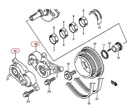 17500-63R00 - Suzuki - Tensioner ASSY #23 - Nengun Performance