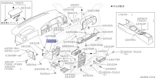 68104-50J00 - Nissan - PANEL, INSTRUMENT LOWER CENTER - Nengun Performance
