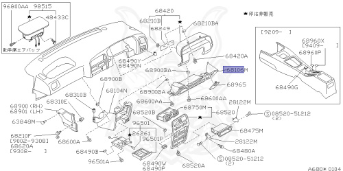 68106-50J00 - Nissan - PANEL, INSTRUMENT LOWER DRIVER - Nengun Performance