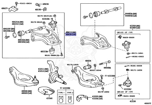 48630-30110 - Toyota - ARM ASSY, FRONT SUSPENSION, UPPER LH - Nengun ...