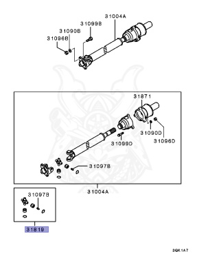 MR196838 - Mitsubishi - Spider Kit, Propeller Shaft Universal Joint ...