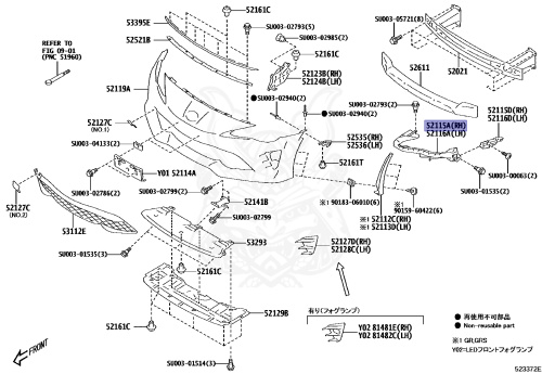 SU003-07494 - Toyota - SUPPORT, FRONT BUMPER SIDE, RH - Nengun Performance