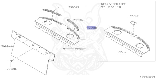 79910-09U01 - Nissan - FINISHER, REAR PARCEL SHELF - Nengun Performance