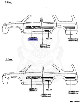75986-35340 - Toyota - FRONT DOOR STRIPE, LH - Nengun Performance
