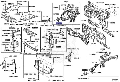 53257-30100 - Toyota - BRACKET, RADIATOR SUPPORT TO FRONT FENDER ...