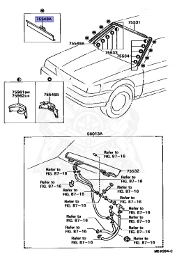 75548-20060 - Toyota - FASTENER, BACK WINDOW OUTSIDE MOULDING - Nengun ...
