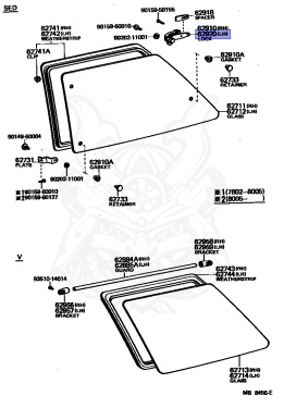 62910-10060 - Toyota - LOCK ASSY, QUARTER WINDOW - Nengun Performance