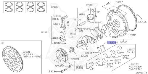 12280-53Y00 - Nissan - WASHER, THRUST UPPER - Nengun Performance