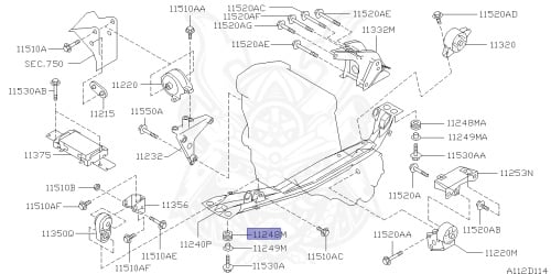 11248-0M900 - Nissan - ENGINE MOUNTING MEMBER PAD - Nengun Performance