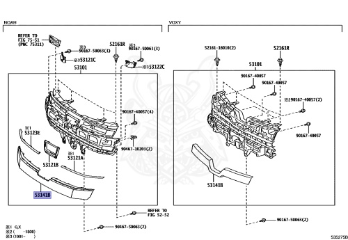 53141-28080-A0 - Toyota - GARNISH, RADIATOR GRILLE, NO.1 - Nengun ...