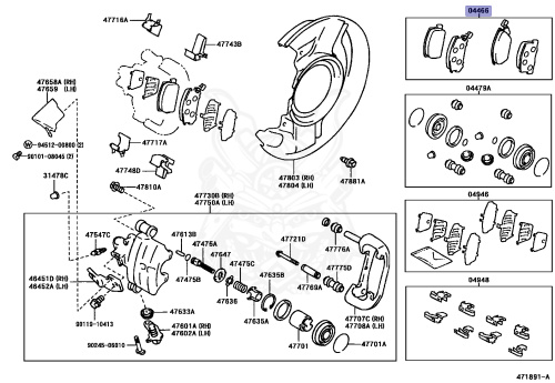 04466-17100 - Toyota - REAR DISC BRAKE PAD KIT - Nengun Performance