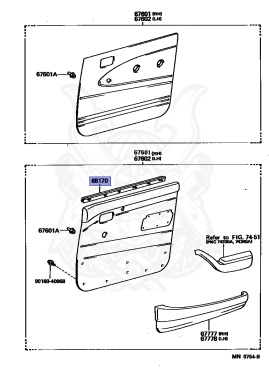 68170-60030 - Toyota - WEATHERSTRIP ASSY, FRONT DOOR GLASS, INNER ...